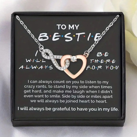 Jewelry | To My Bestie New In Box Infinity Pendant Heart Necklace Great ...
